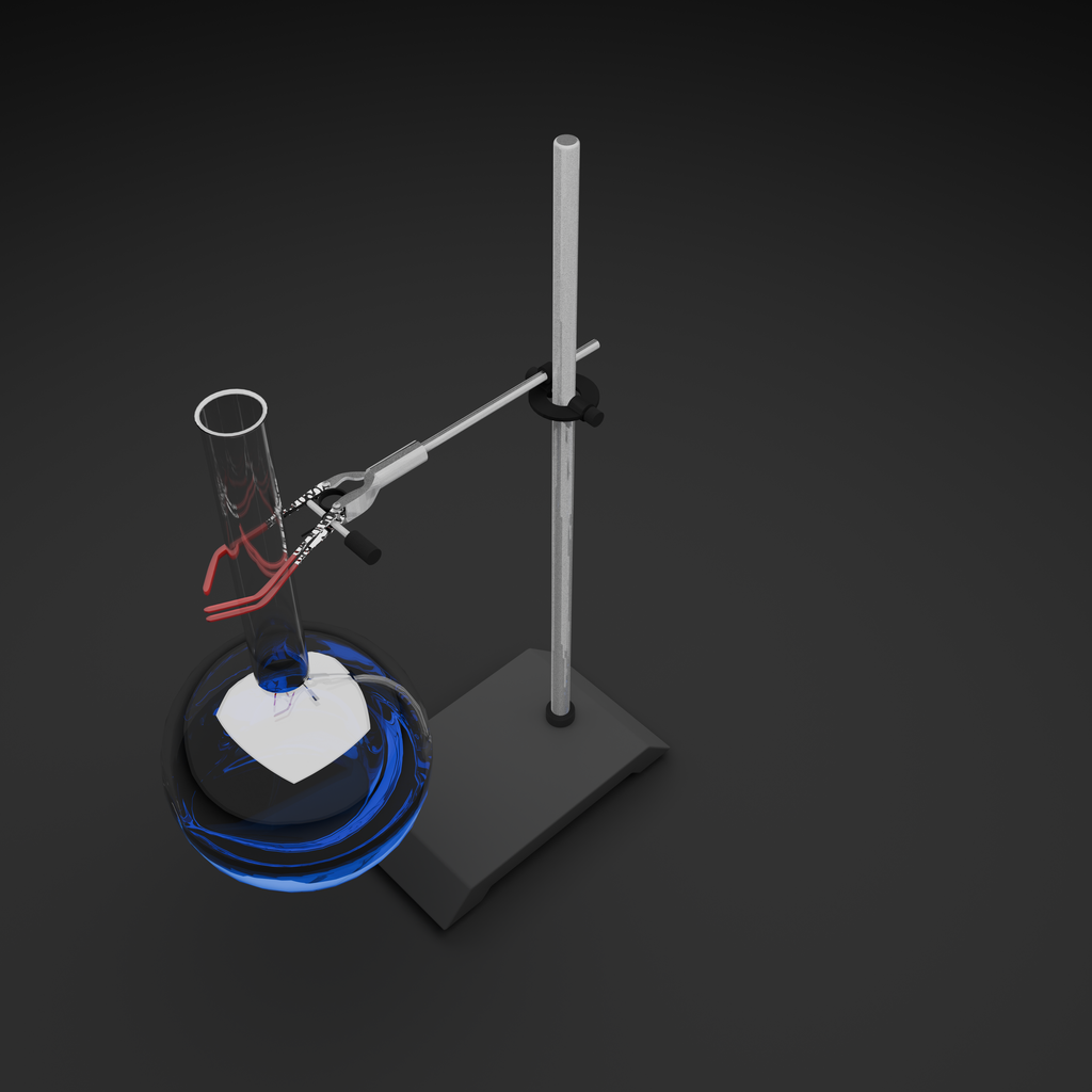 Lab stand with flask | FREE Lab Equipment models | BlenderKit