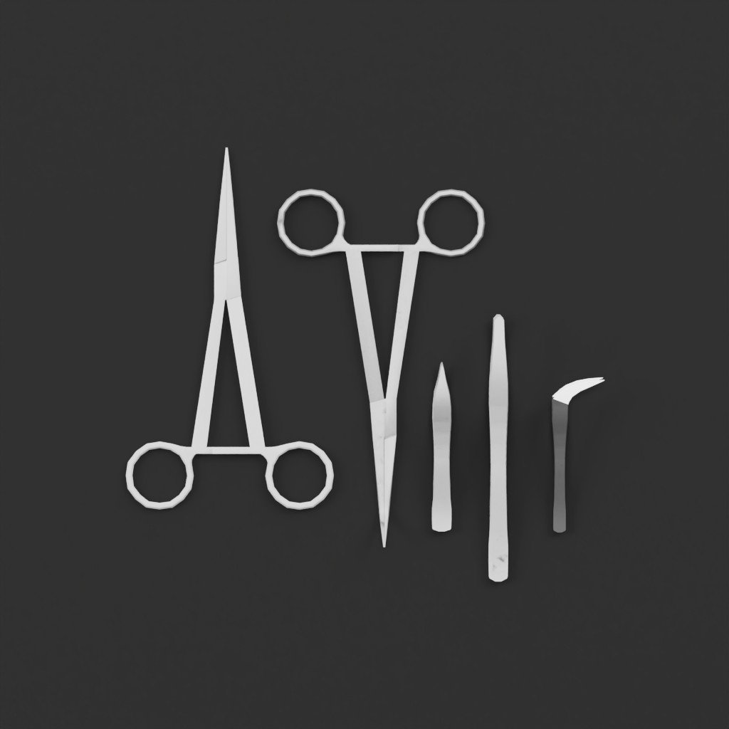 Tweezers set | FREE Medical Equipment models | BlenderKit