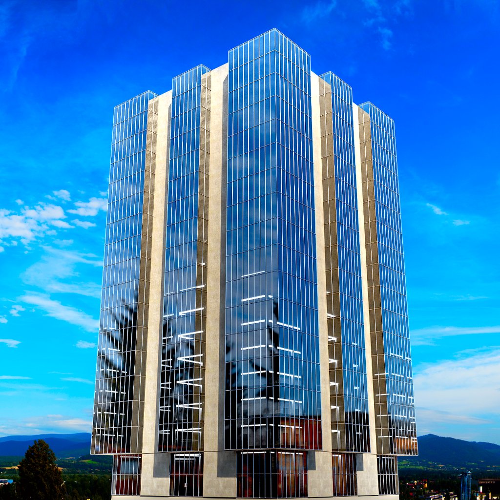Office Tower 02 | Commercial Buildings models | BlenderKit