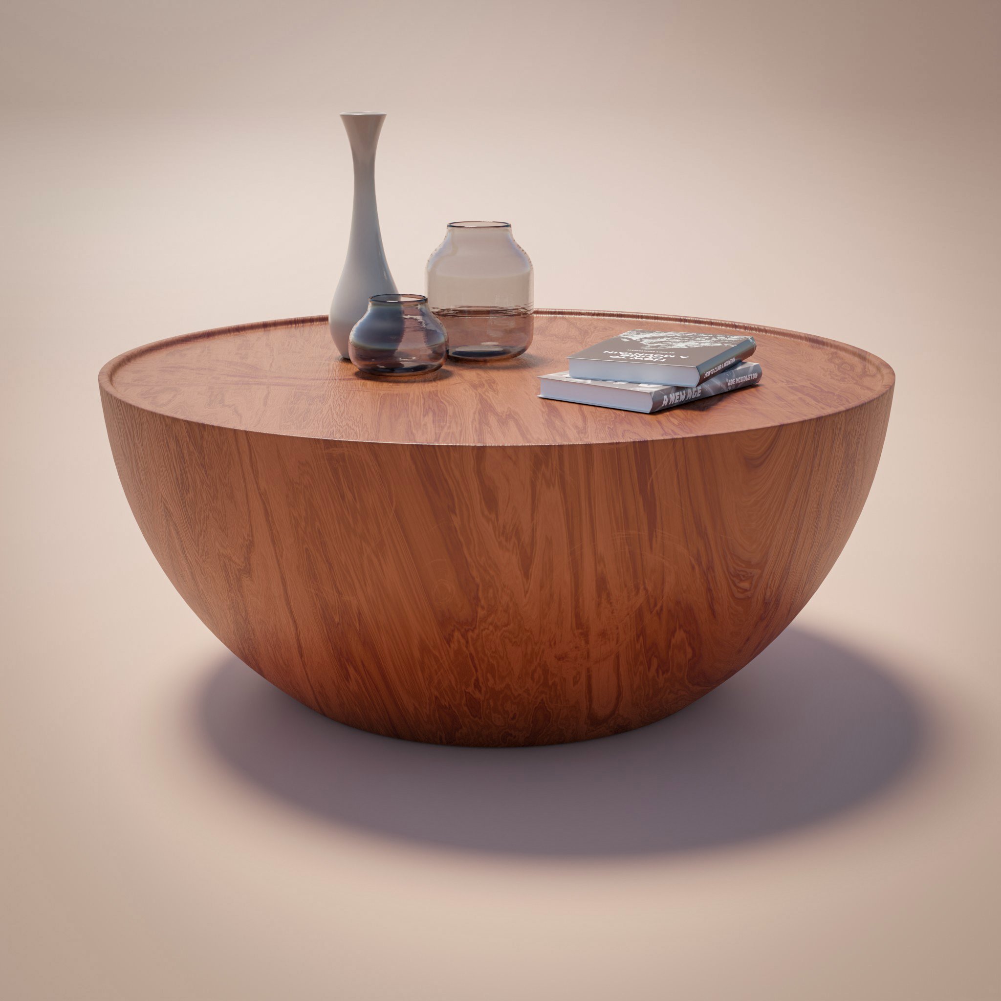 Wooden sofa side table with deco | Tables models | BlenderKit