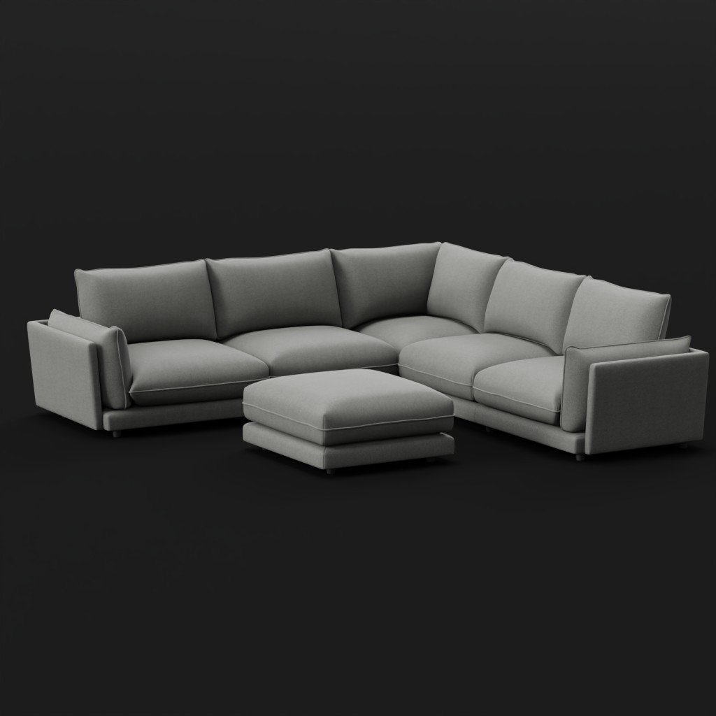 Modern Fabric Sectional Sofa | Sofas models | BlenderKit