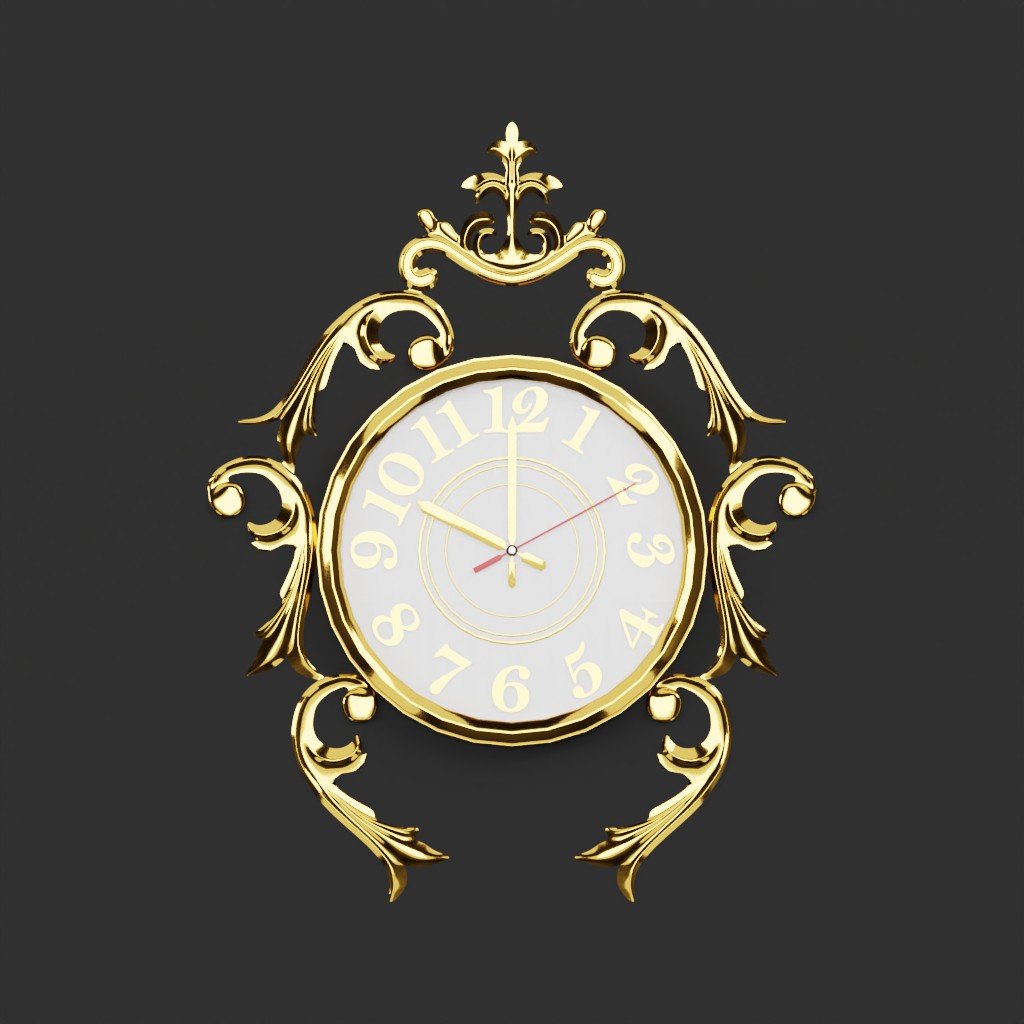 American style wall clock | Clocks models | BlenderKit