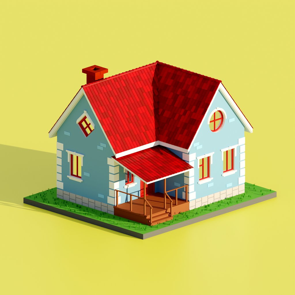 Stylized house | FREE Private Buildings models | BlenderKit