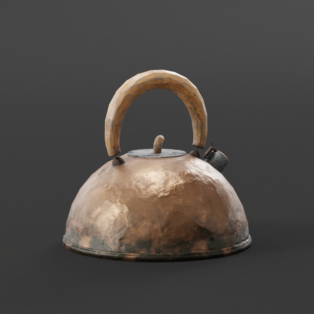 Stylized Copper Kettle | FREE Beverages models | BlenderKit