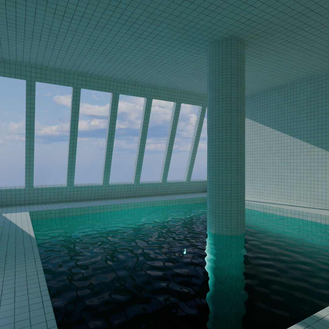 Backrooms Abandoned Pool Scene | Science scenes | BlenderKit