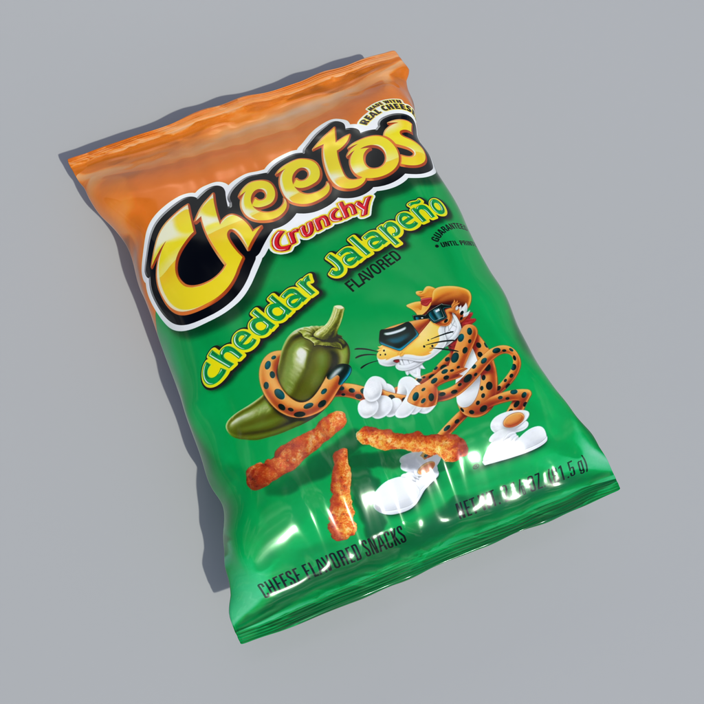 Cheetos Crunchy Cheddar Jalapeno Chips | Food / Drinks models | BlenderKit