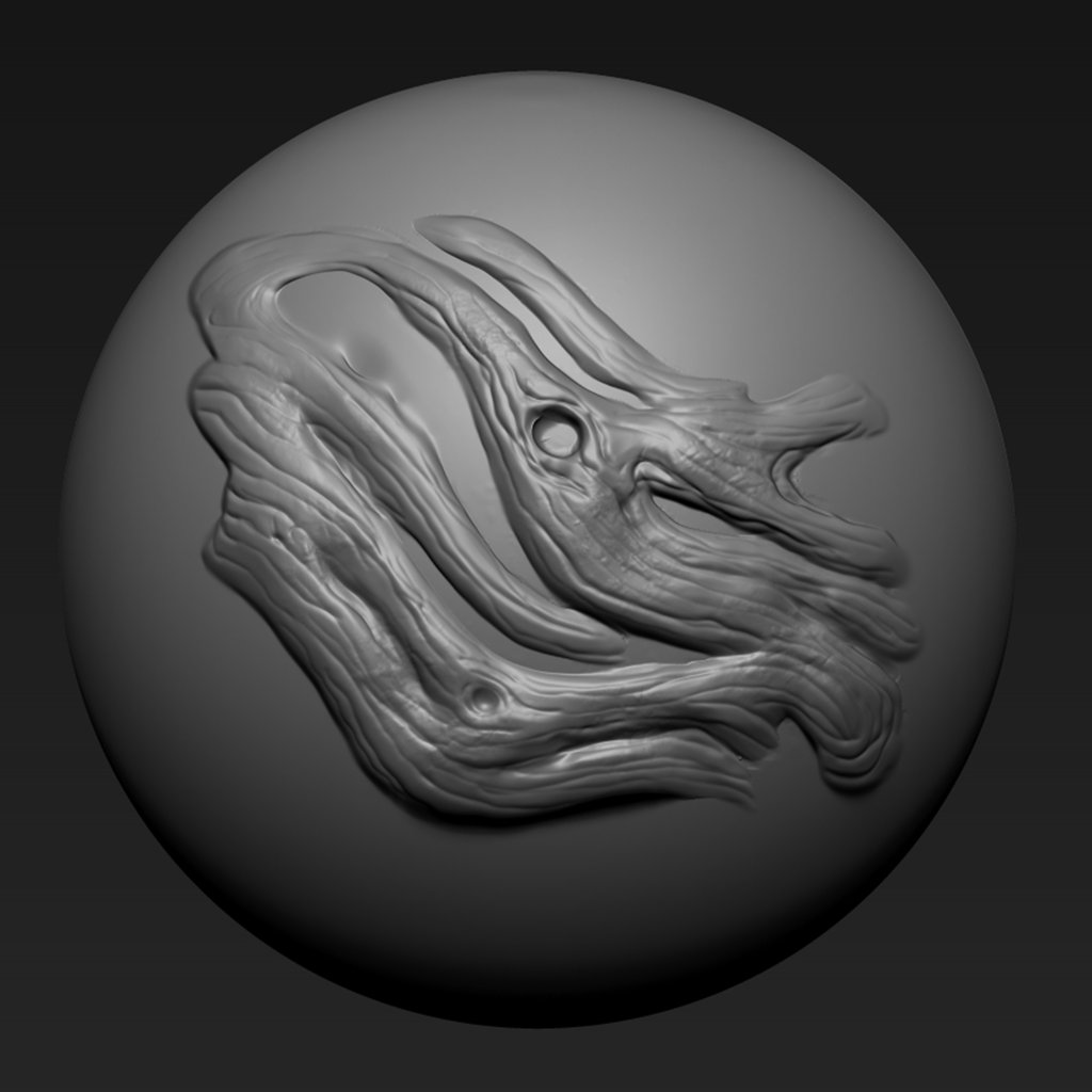 NS Tree roots curved | wood brushes | BlenderKit