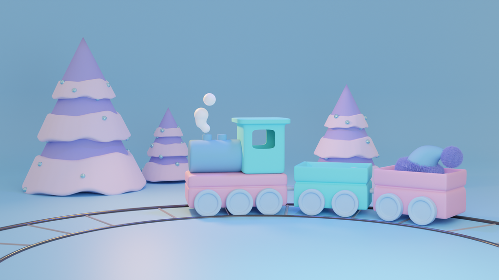 FRC Pastel Train Set | Cartoon scenes | BlenderKit