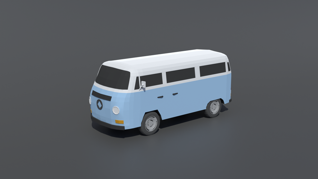 Low Poly Retro Van | Cars models | BlenderKit