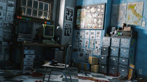 Detective Room | FREE Private scenes | BlenderKit
