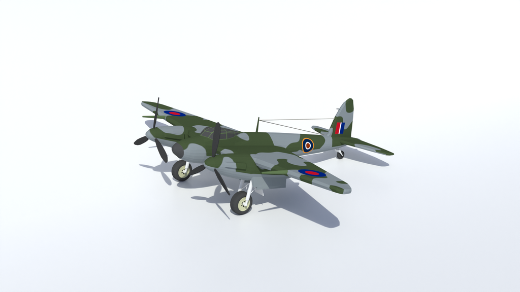 Low Poly De Havilland DH 98 Mosquito | Military Aircraft models ...
