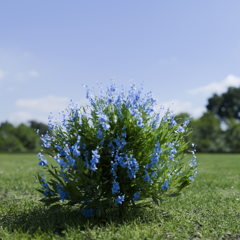 Shurb - Caryopteris Bluebeard ANIMATED | Outdoor Plants models | BlenderKit