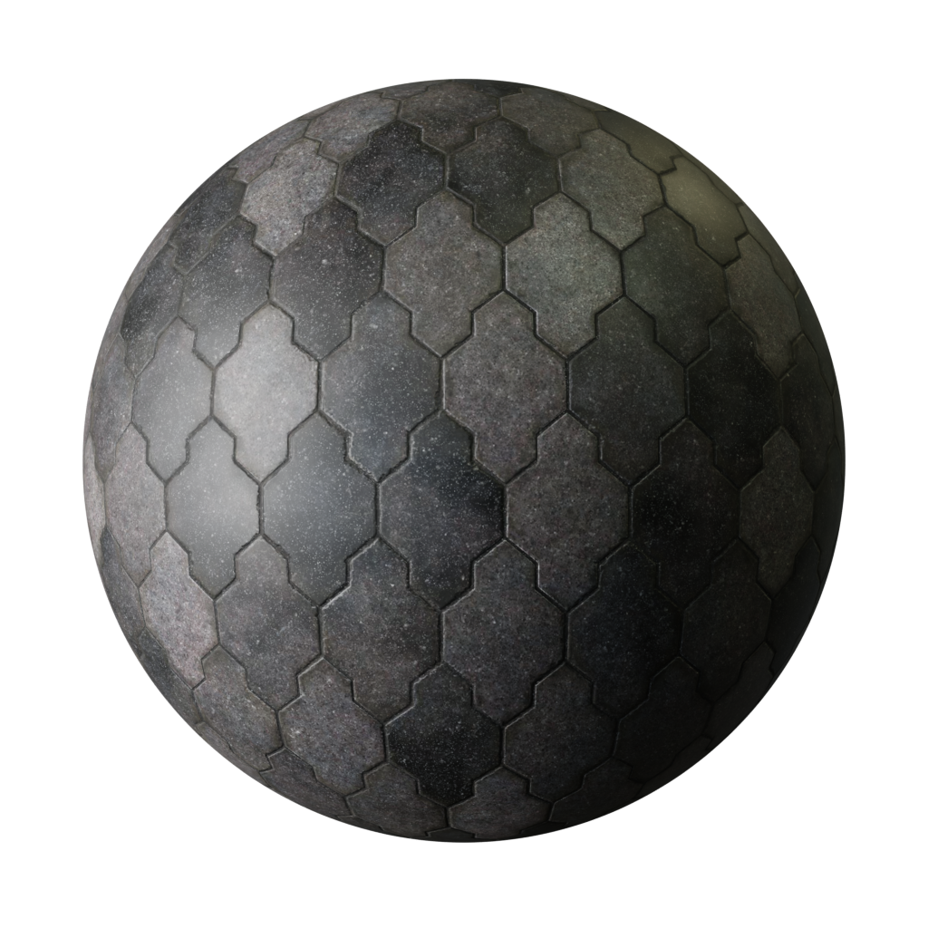 Dark Gray Interlocking Pavement Tiles | FREE tiles materials | BlenderKit