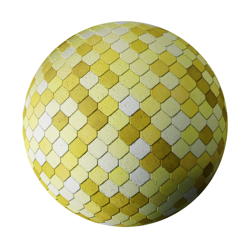 Gold Mosaic Tiles PBR Material | FREE tiles materials | BlenderKit