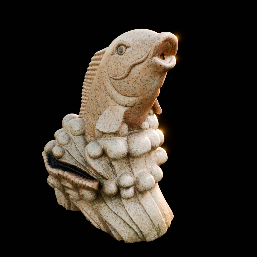 Fish Statue | FREE Interior Sculptures models | BlenderKit