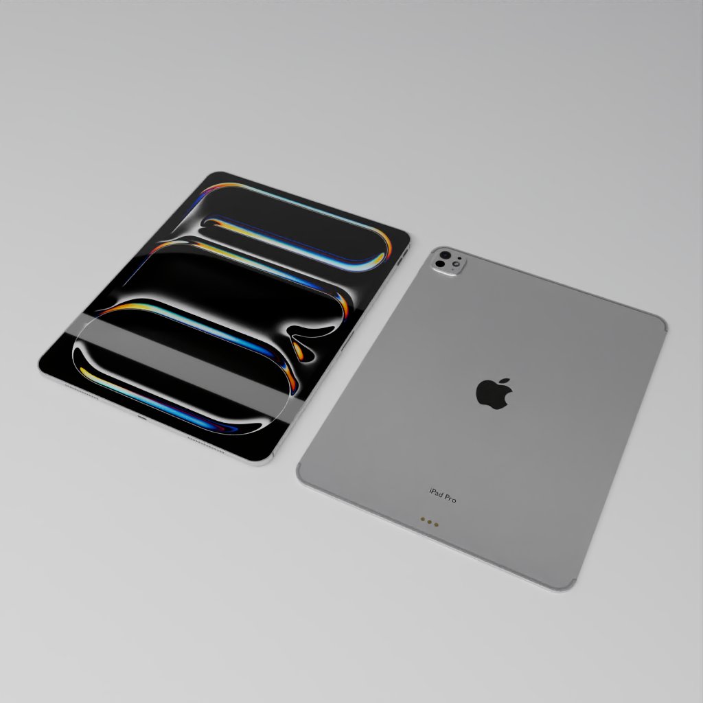 IPad Pro 2024 13 inch Silver | Tablets models | BlenderKit