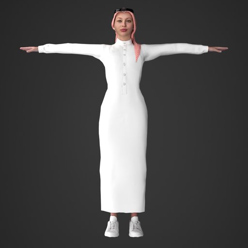 Woman Arab Thobe Rigged | Women models | BlenderKit