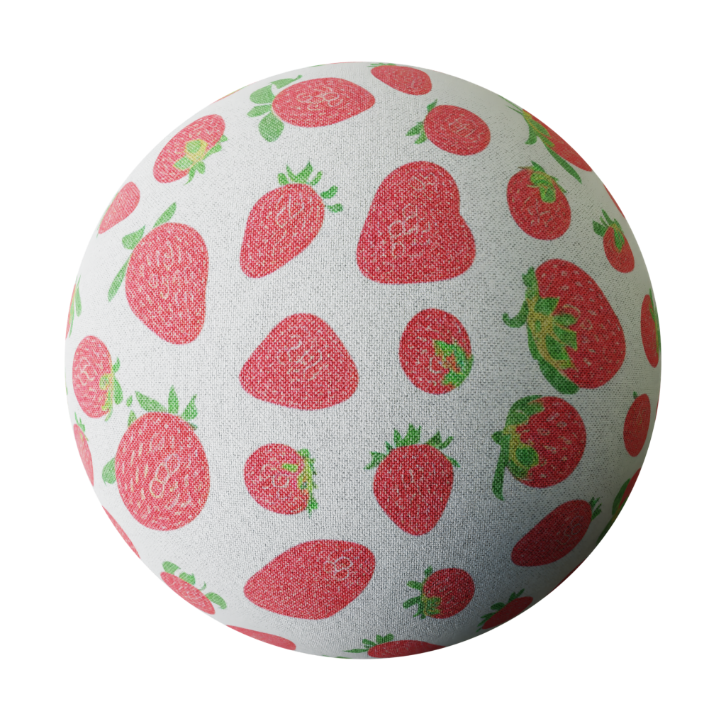 Strawberry Patterned Cloth Print | FREE Print Fabric 3D Materials ...