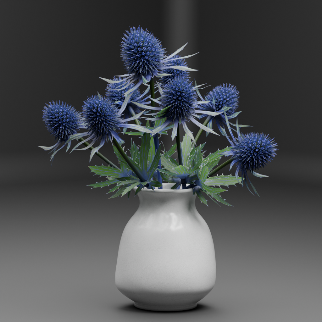 Blue Thistle Vase | Indoor Plants models | BlenderKit