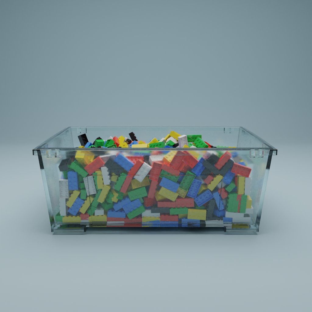 Plastic Box with Lego Bricks | FREE Toys models | BlenderKit