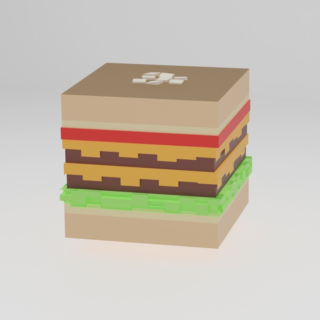 Double cheese burger | Food models | BlenderKit
