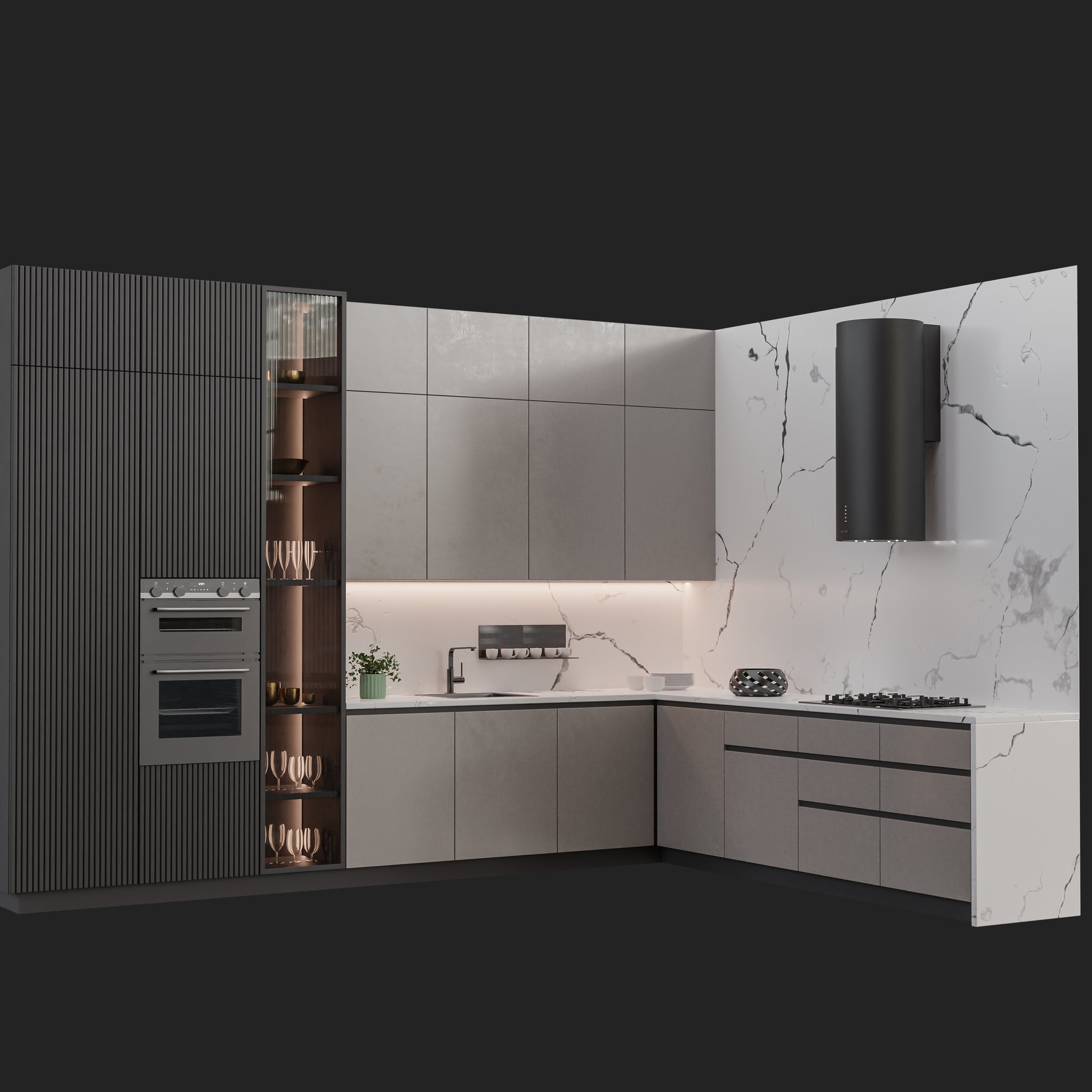 Kitchen D | Kitchen Sets models | BlenderKit