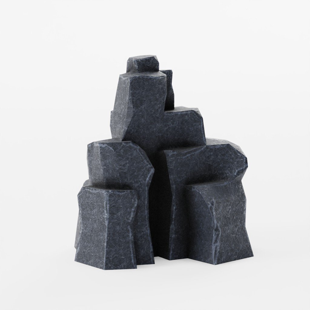 Low-Poly Rock 2 | Terrains models | BlenderKit