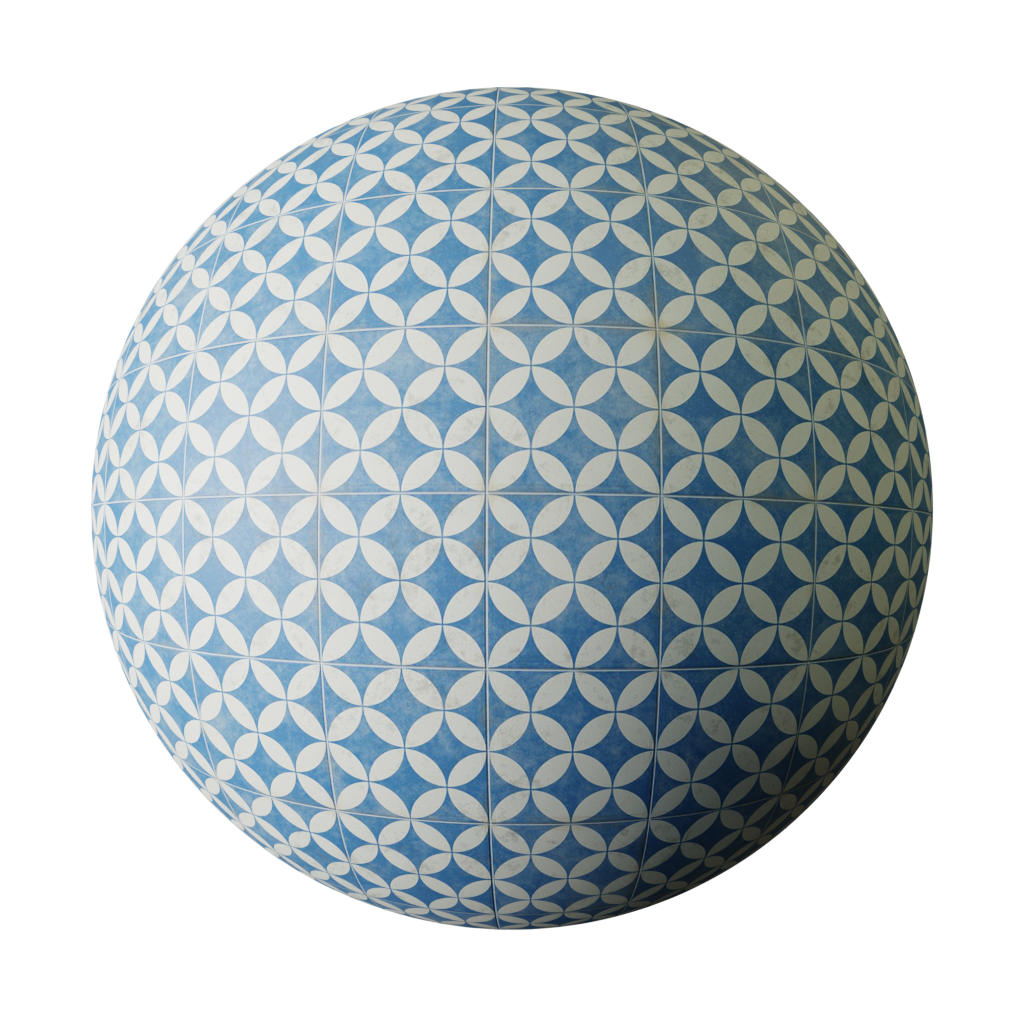 Mediterranean blue tiles | FREE tiles materials | BlenderKit