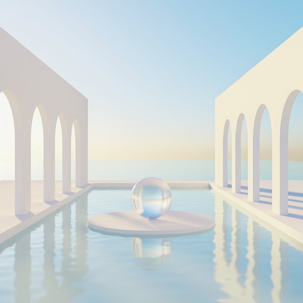Podium pool ocean | Product Visualization scenes | BlenderKit