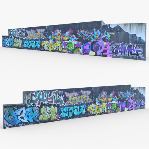 Big graffiti wall | Urban Environment models | BlenderKit