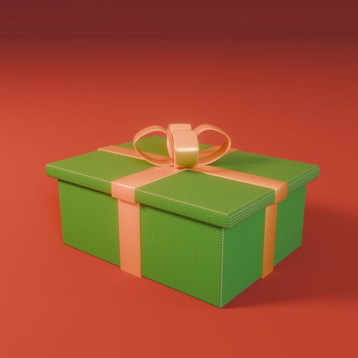 BlenderKit | Download the FREE Christmas Box Green Gold model