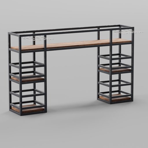 Industrial Bar Shelving | Restaurant / Bar models | BlenderKit