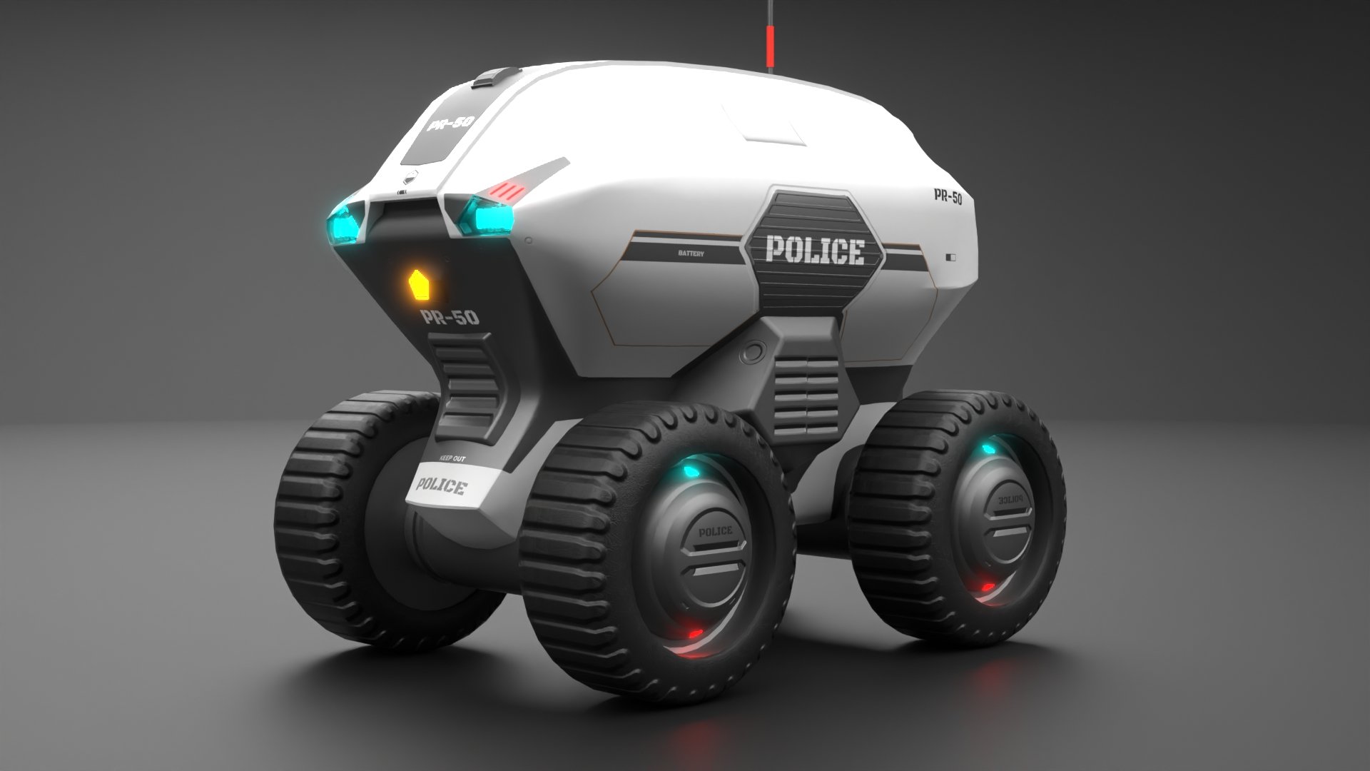 Police Robotic Vehicle | Robots Characters models | BlenderKit