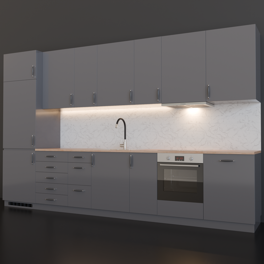 Modern Gray Kitchen | Kitchen Sets models | BlenderKit