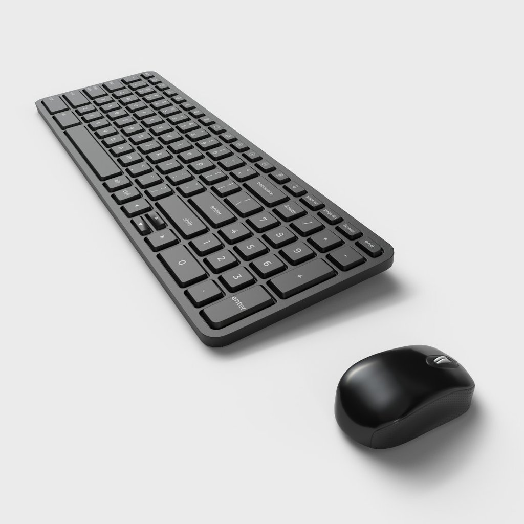 Keyboard and Mouse black | FREE Keyboards models | BlenderKit