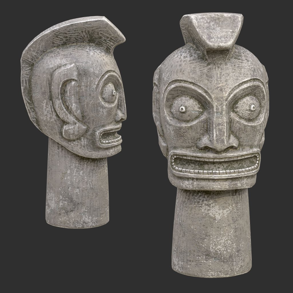 Tiki God Mohawk Warrior Statue Stone | Interior Sculptures models ...