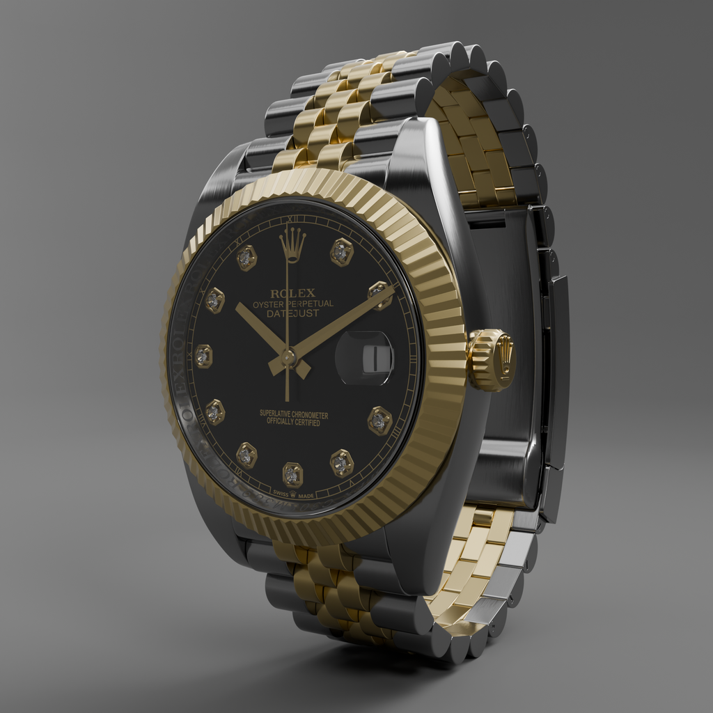 Rolex Datejust 41 bright black dial | Clocks models | BlenderKit