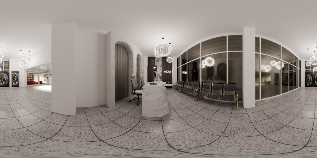 Interior Car Dealer Reception at Night | FREE Public HDRis | BlenderKit