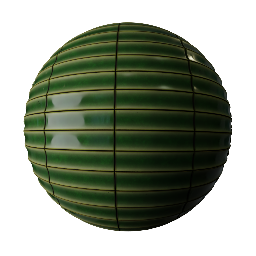 Japanese Glossy Tile Green 60×240㎜ | FREE tiles materials | BlenderKit