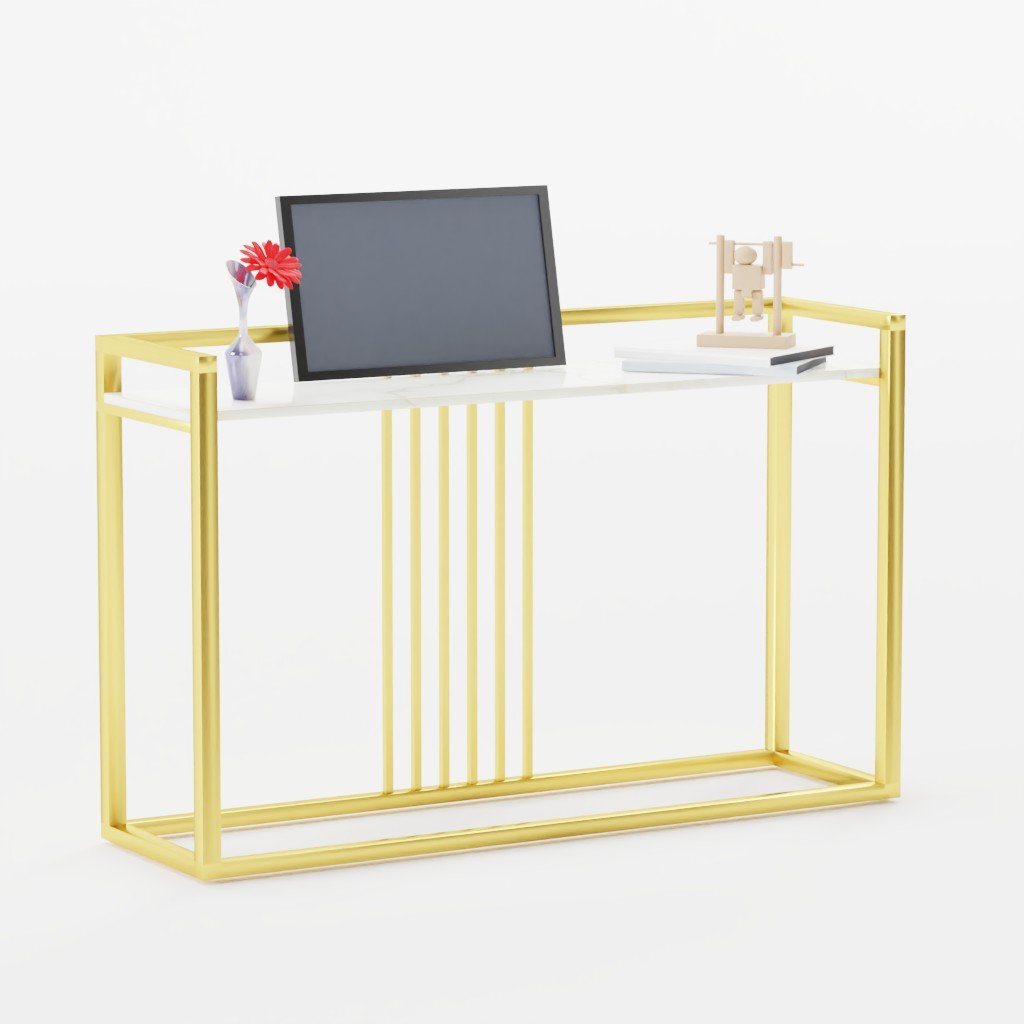 Modern console table in sleek golden | Consoles models | BlenderKit
