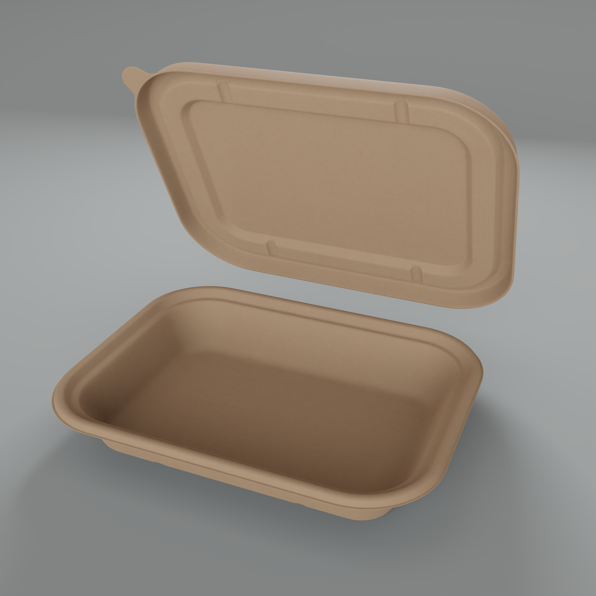 Plain Bagasse Food Container | Food models | BlenderKit