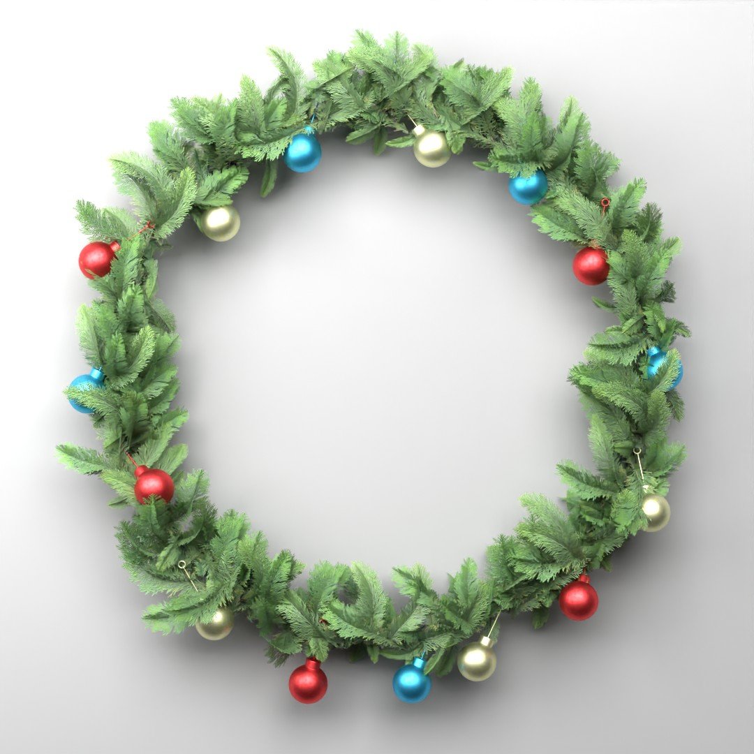 Christmas Pine Needle Decoration Ring | Holiday Decorations models ...