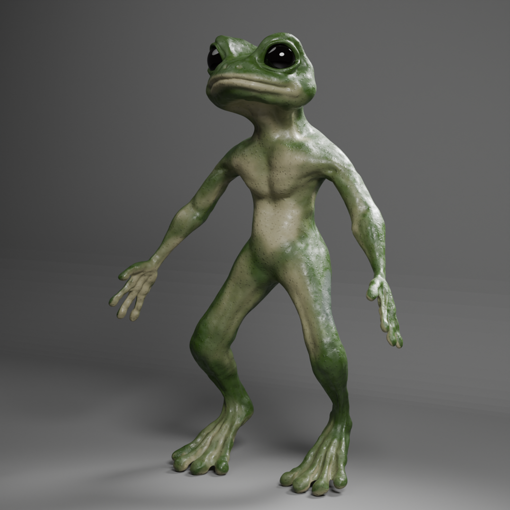 Cute Bipedal Frog Rigged | Animals models | Blendkit