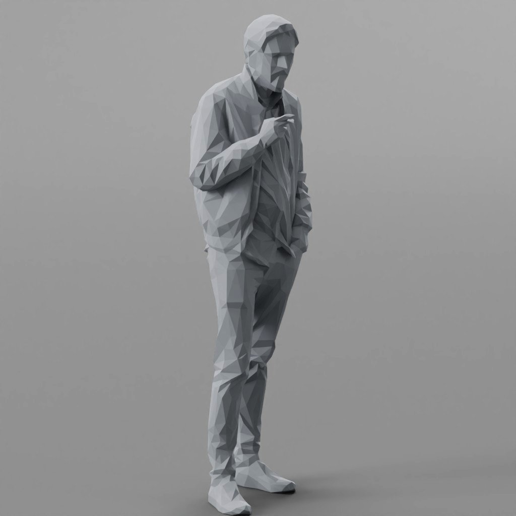 Lowpoly Smoking Man | Men models | BlenderKit