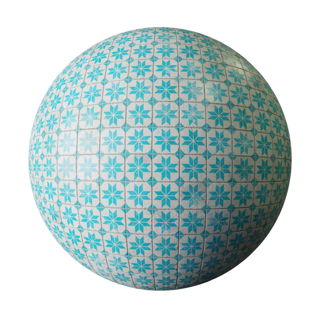 Decorative blue tiles | FREE tiles materials | BlenderKit