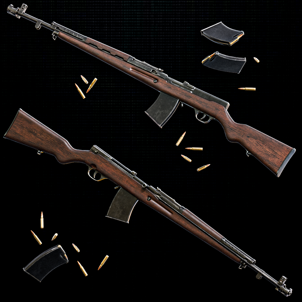AVS-36 – Soviet Automatic Rifle | Military models | BlenderKit