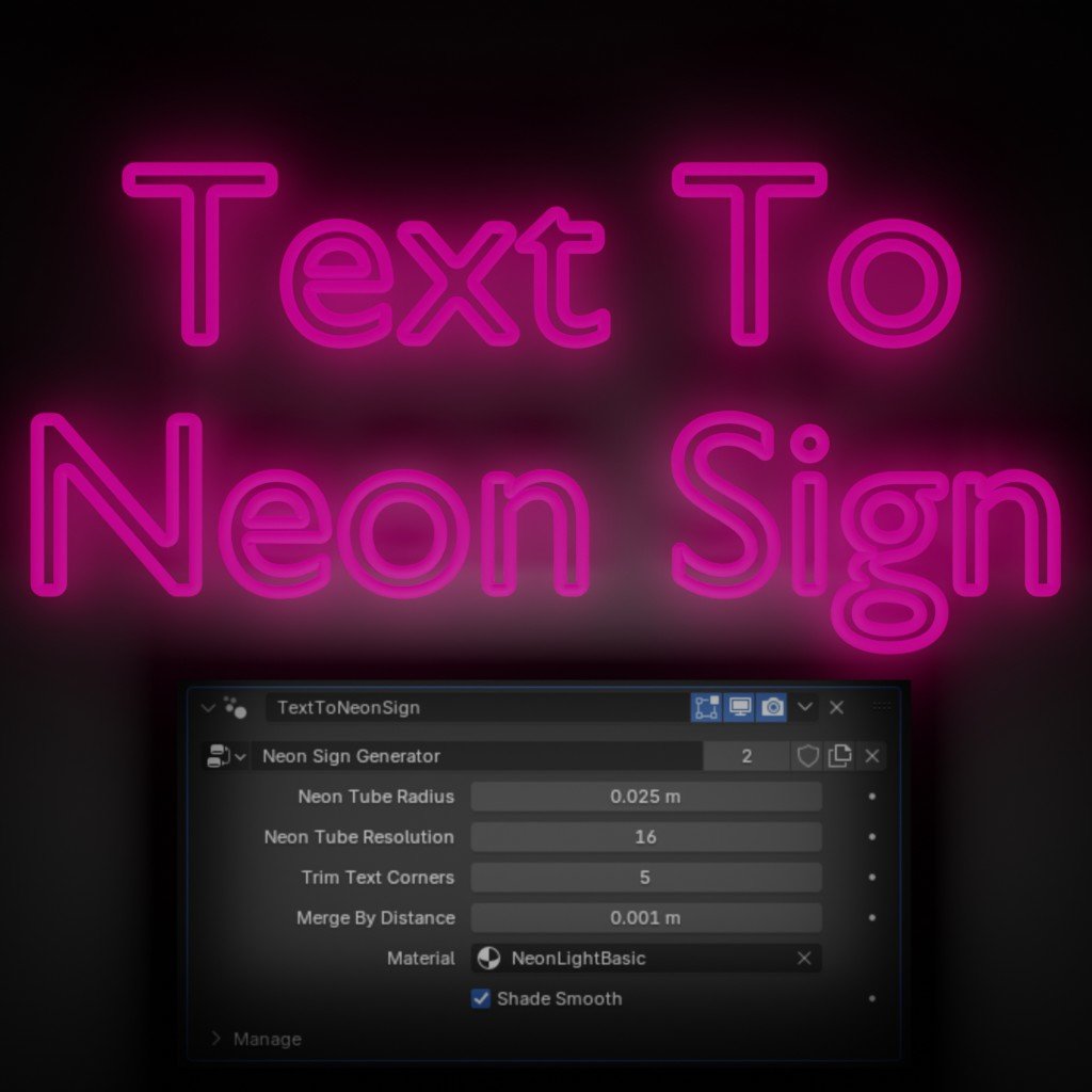 Neon Sign Generator | FREE Edit / Object mode Node Groups | BlenderKit