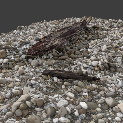 River Rocks & Driftwood Scan | Environment Elements models | BlenderKit