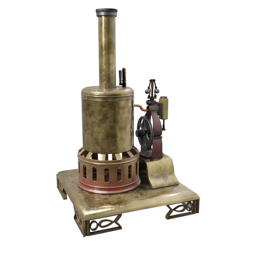 Steam Engine Toy 04 | Industrial Machinery models | BlenderKit