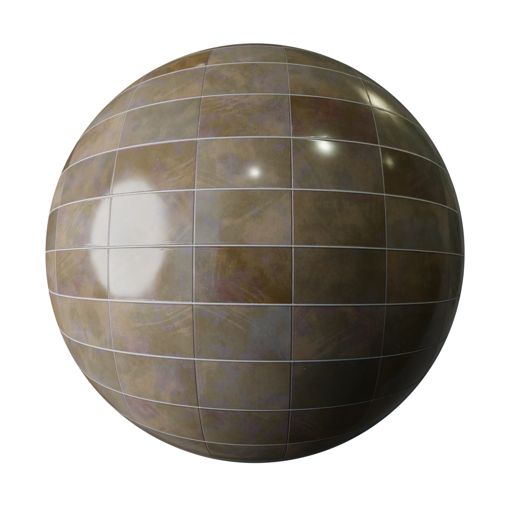 Shiny tile brown | FREE tiles materials | BlenderKit